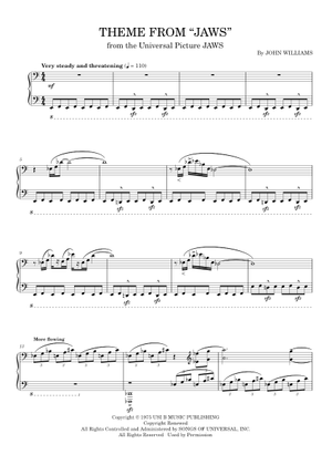 Jaws Theme Sheet Music for Piano (Solo) | MuseScore.com