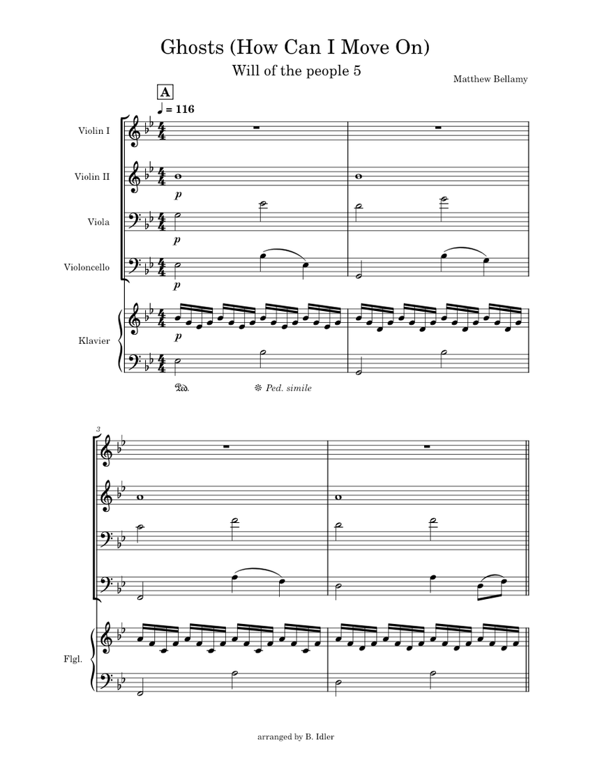 Ghosts (How Can I Move On) – Muse Sheet music for Piano, Violin, Viola ...