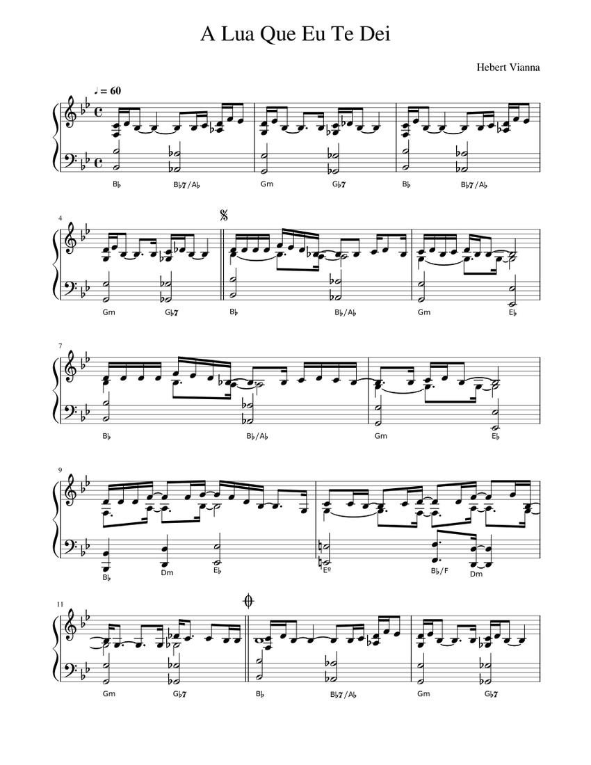 A Lua Que Eu Te Dei Sheet music for Piano (Solo) Easy | Musescore.com