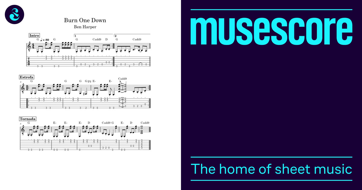 Burn one down – Ben Harper – Marc Teclas Garcia Sheet Music for Guitar ...