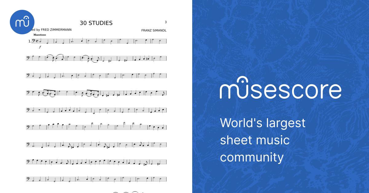 Simandl 30 Studi Sheet music for Contrabass (Solo) | Musescore.com