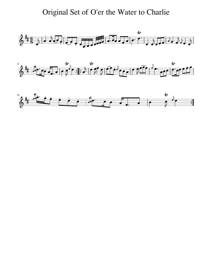 Original Set of O'er the Water to Charlie Sheet music for Piano (Solo ...