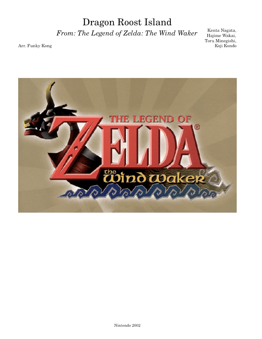Dragon Roost Island - The Legend of Zelda: The Wind Waker – Kenta Nagata Sheet music for Guitar ...