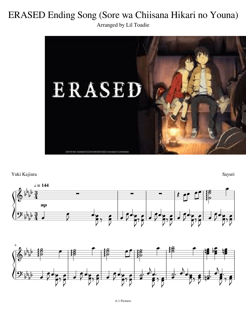 ERASED Ending Song UNPLAYABLE PIANO (Original) Sore wa Chiisana Hikari ...