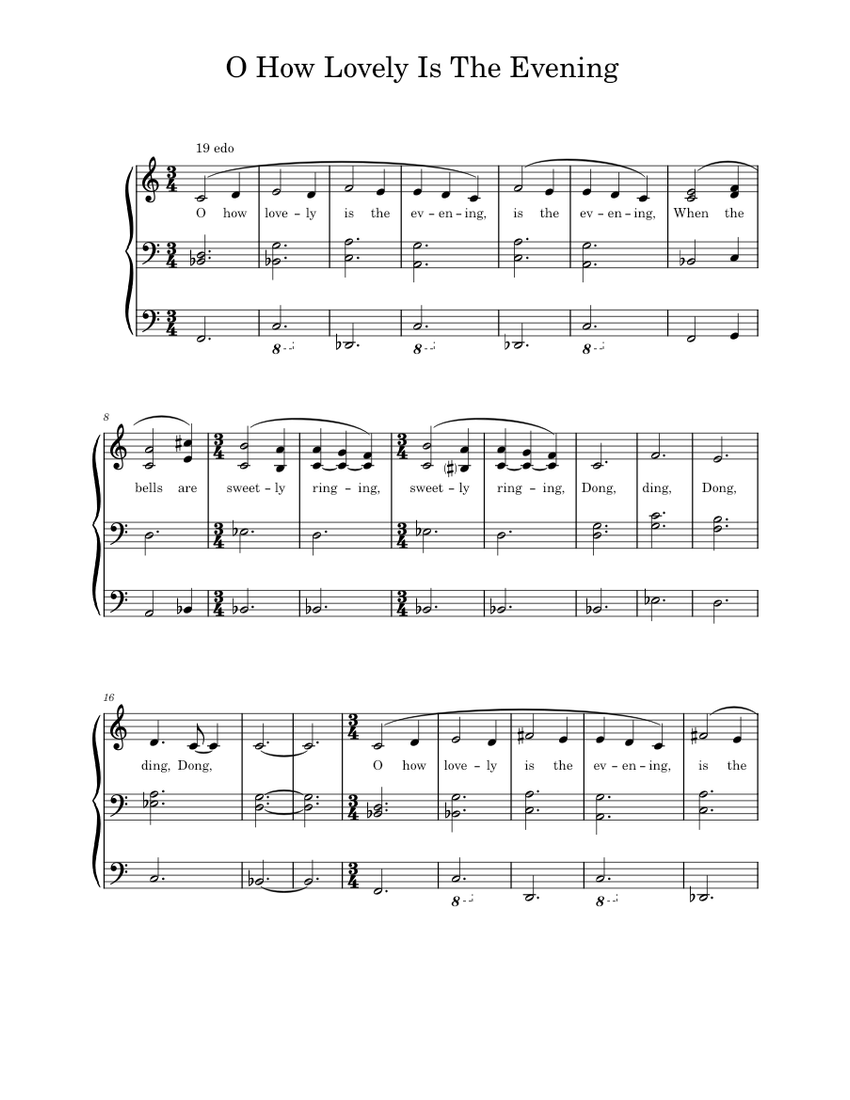 O How Lovely Is The Evening Sheet music for Organ (Solo) | Musescore.com