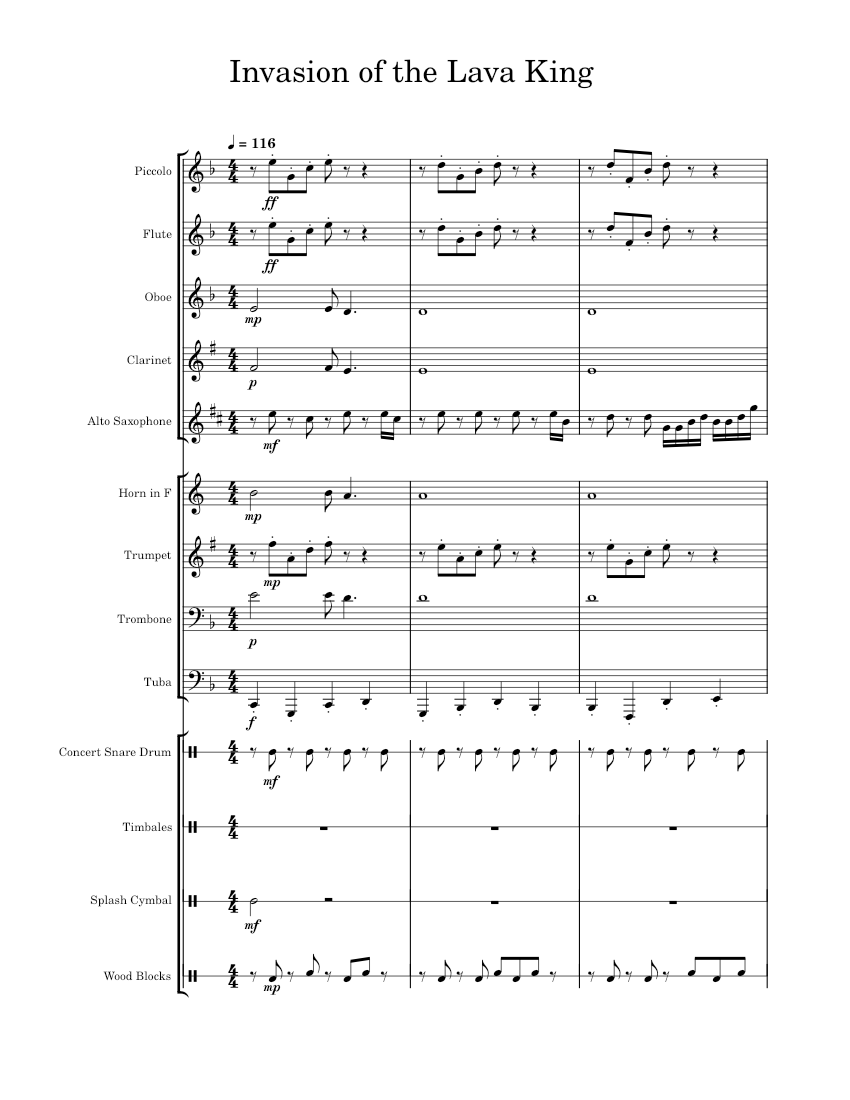 SpongeBob SquarePants Invasion of the Lava King Menu Theme Sheet music ...
