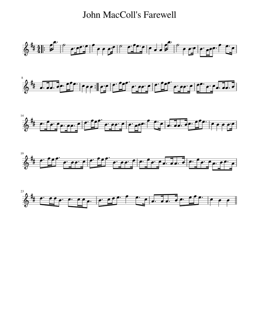 John MacColl's Farewell Sheet music for Piano (Solo) | Musescore.com