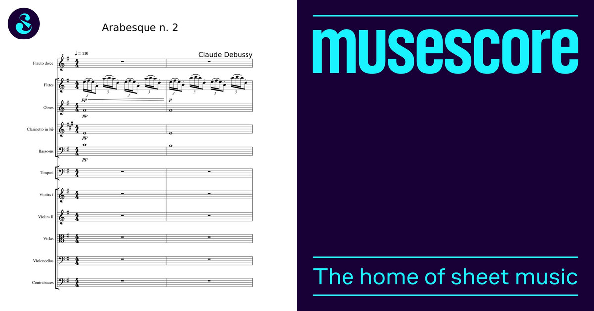 Arabesque n. 2 – Claude Debussy Sheet music for Oboe, Clarinet in b ...