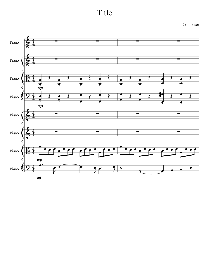 Boreas + Winter Solciste Sheet Music for Piano (Mixed Ensemble ...
