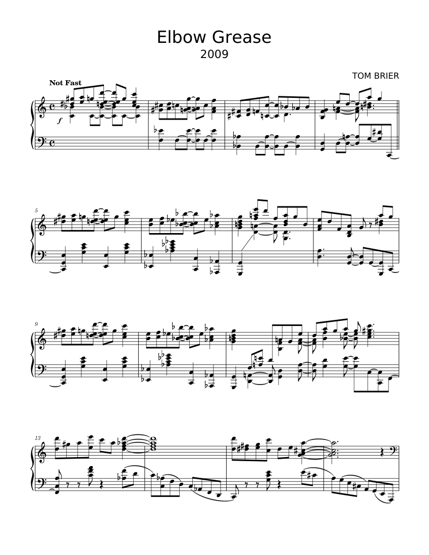 Elbow Grease Sheet music for Piano (Solo) | Musescore.com