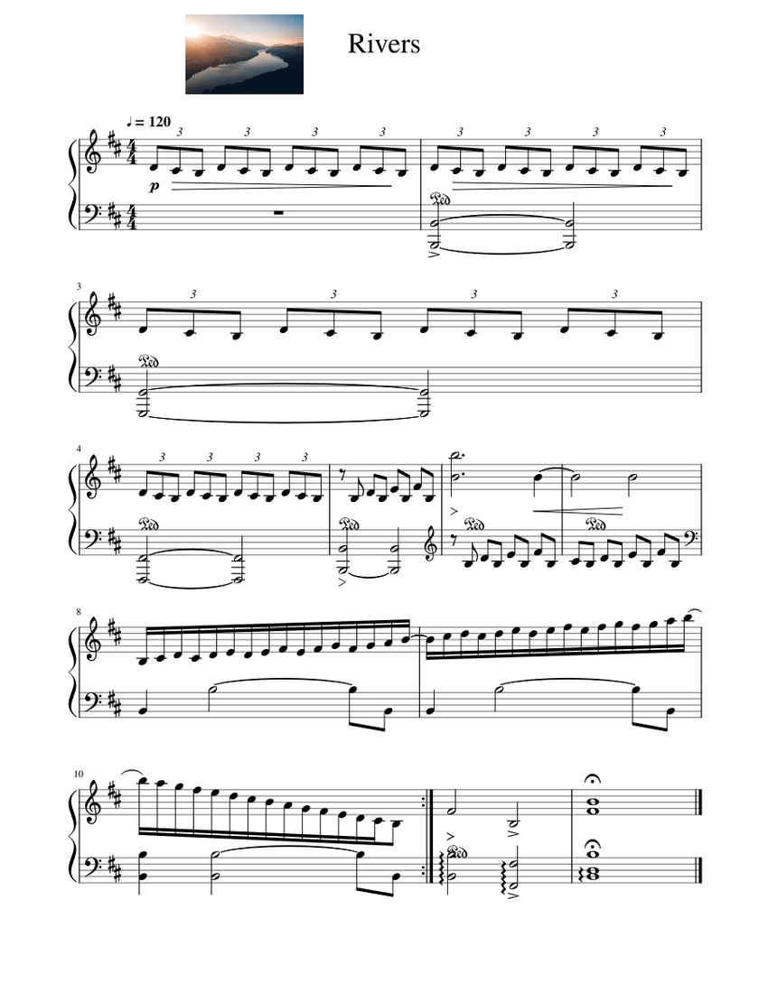 Rivers Sheet music for Piano (Solo) | Musescore.com