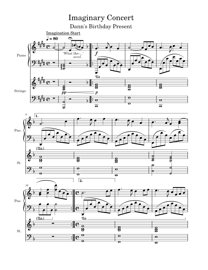 Imaginary Concert Sheet music for Piano, Strings group (Solo ...