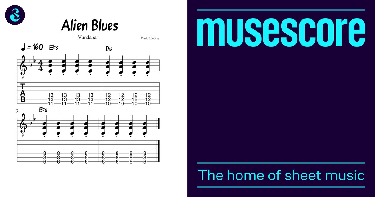 Alien Blues - Vundabar Sheet Music for Guitar (Solo) | MuseScore.com