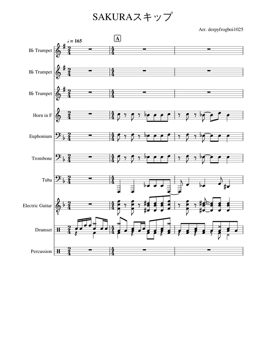 Sakura Skip (SAKURAスキップ) Sheet music for Trombone, Euphonium, Tuba ...