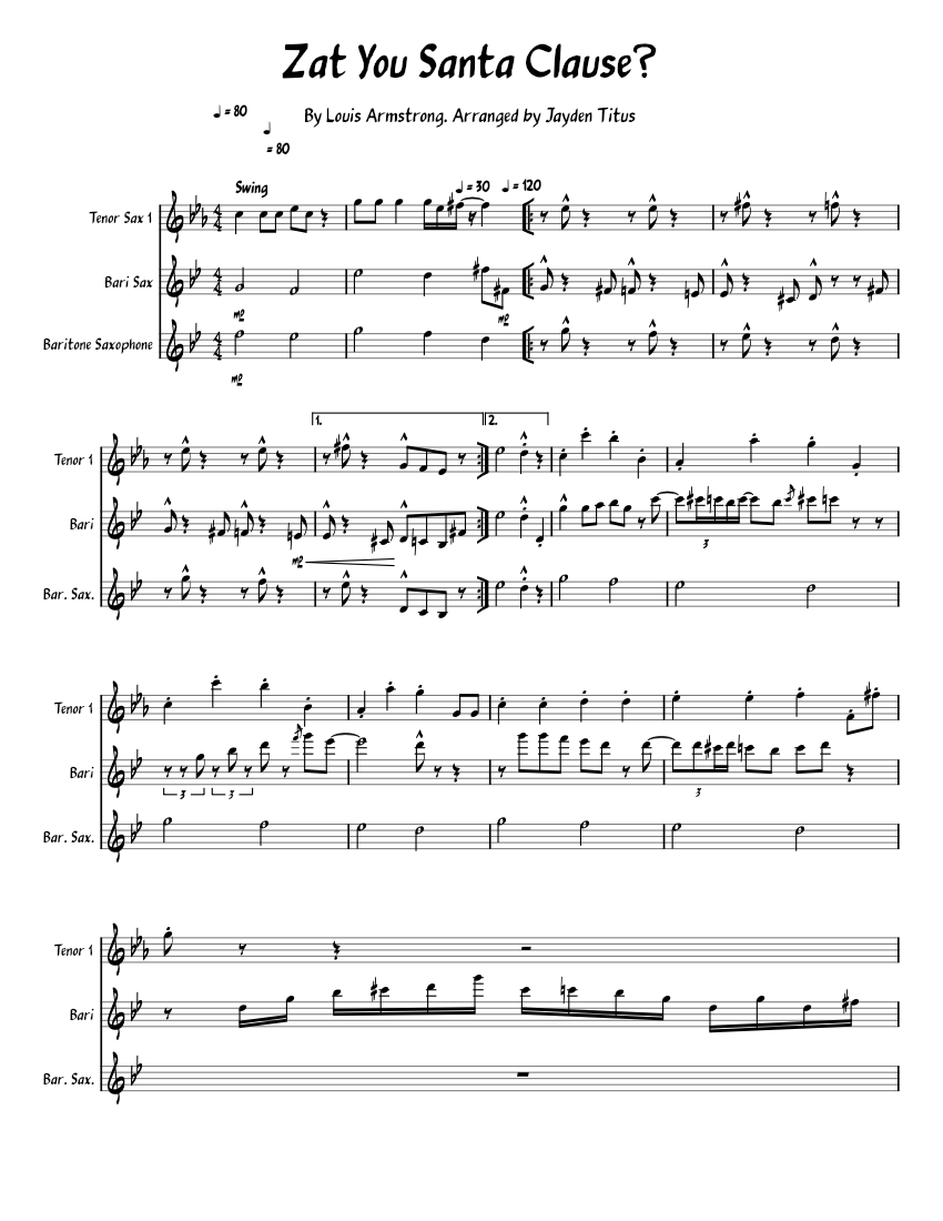 Is zat you santa clause – Louis Armstrong Zat You Santa Clause? Sax ...