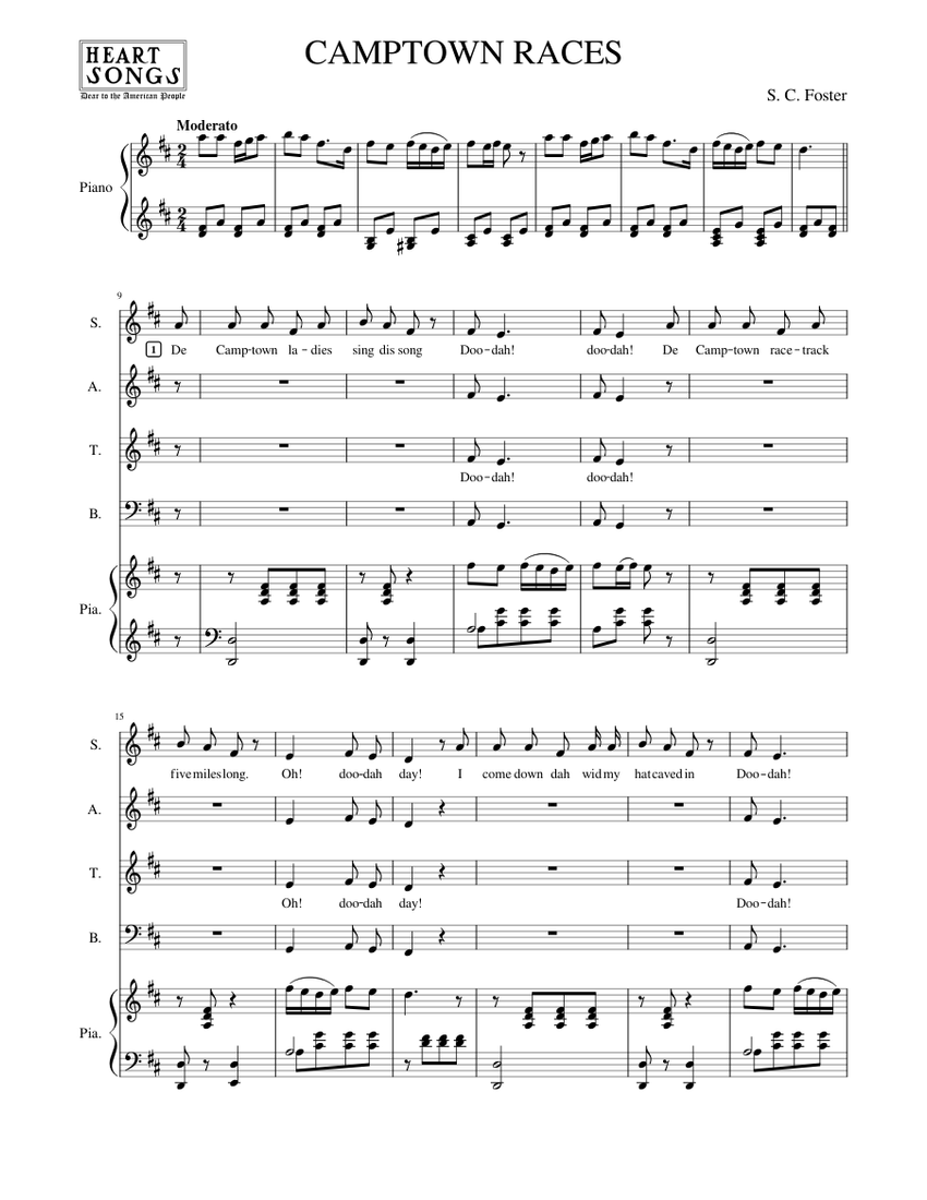 CAMPTOWN RACES - piano tutorial