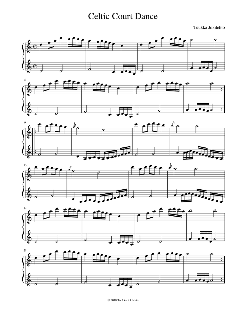 Celtic Court Dance Sheet Music for Piano (Solo) Easy | MuseScore.com
