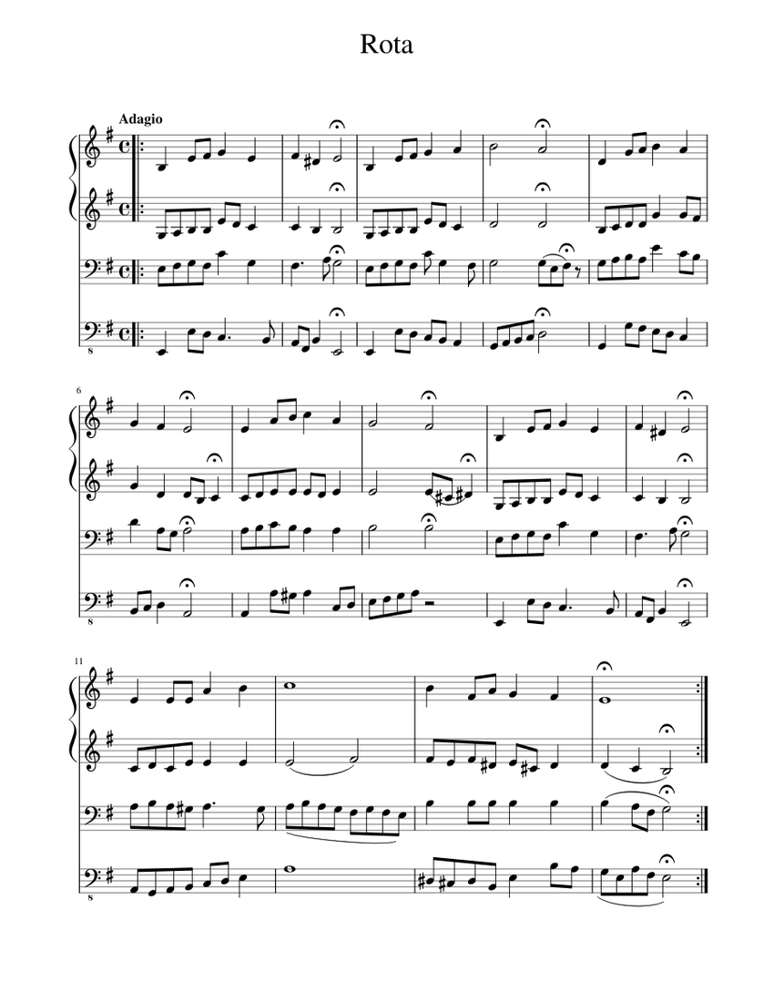 Rota Sheet Music for Organ (Solo) | MuseScore.com