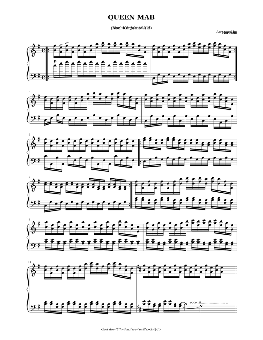 QUEEN MAB Sheet music for Piano (Solo) | Musescore.com