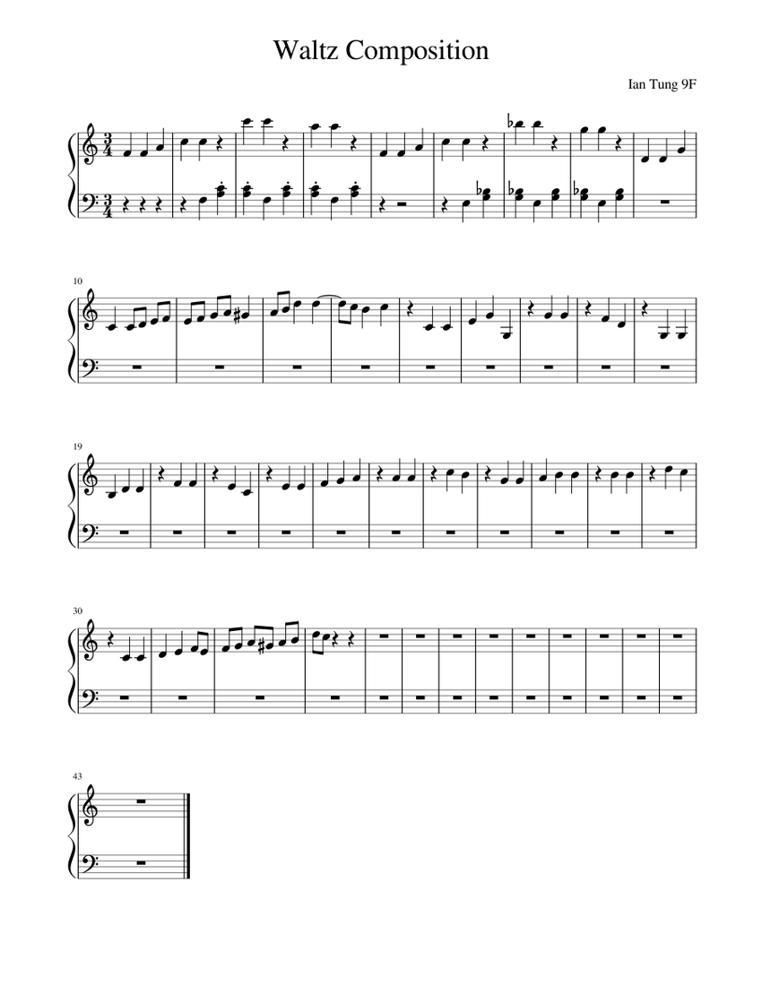 Waltz Composition Sheet music for Piano (Solo) Easy | Musescore.com