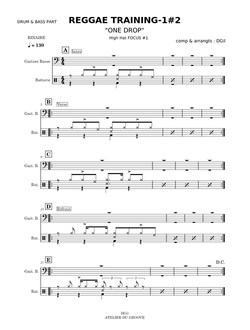 reggae drum sheet