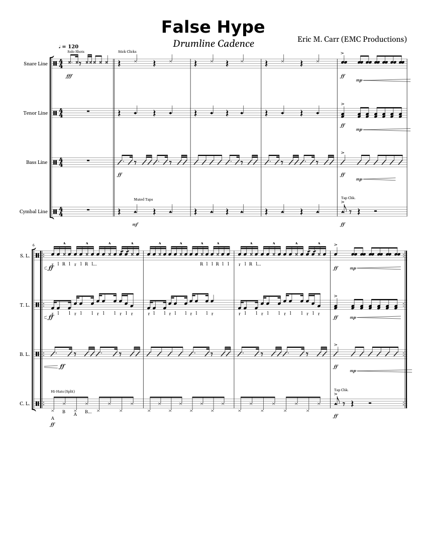 False Hype Sheet music for Crash (Solo) | Musescore.com