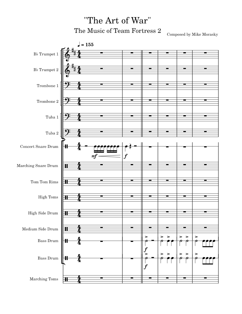 The Art of War - Team Fortress 2 Sheet Music for Trombone, Tuba ...