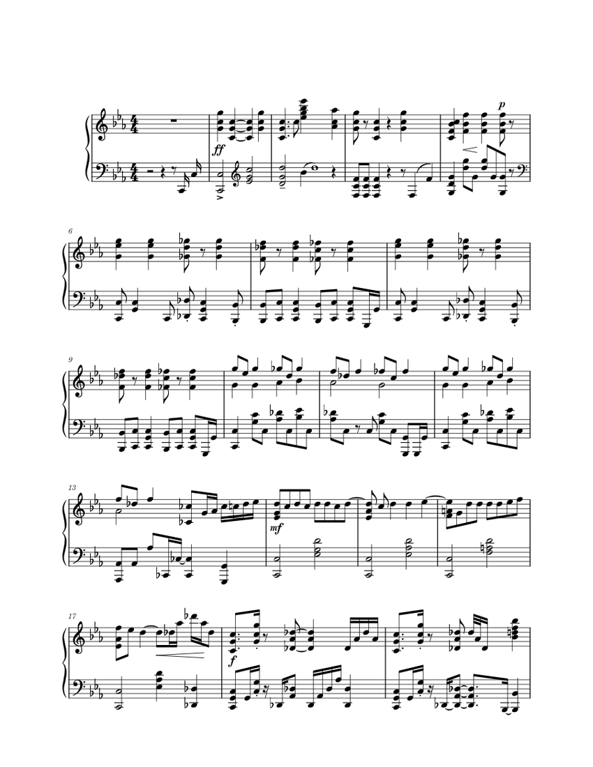 Rumbling – SiM 105bbb2ff9bf60b444386fa832fcc39c313950ec Sheet music for ...