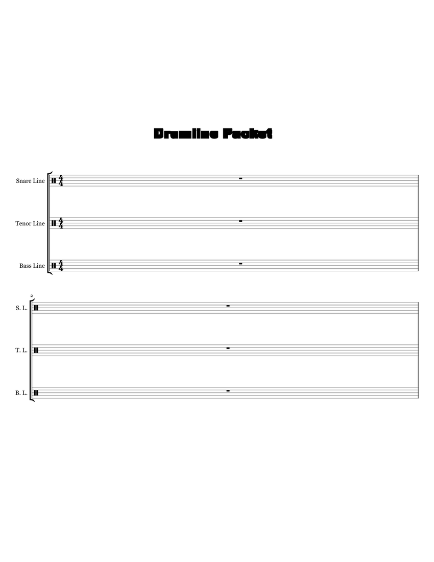Drumline Packet Sheet music for Snare drum, Tenor drum, Bass drum ...