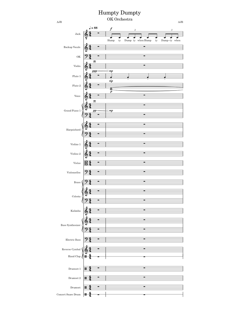 Humpty Dumpty Sheet music for Piano, Harpsichord, Tuba, Vocals & more ...