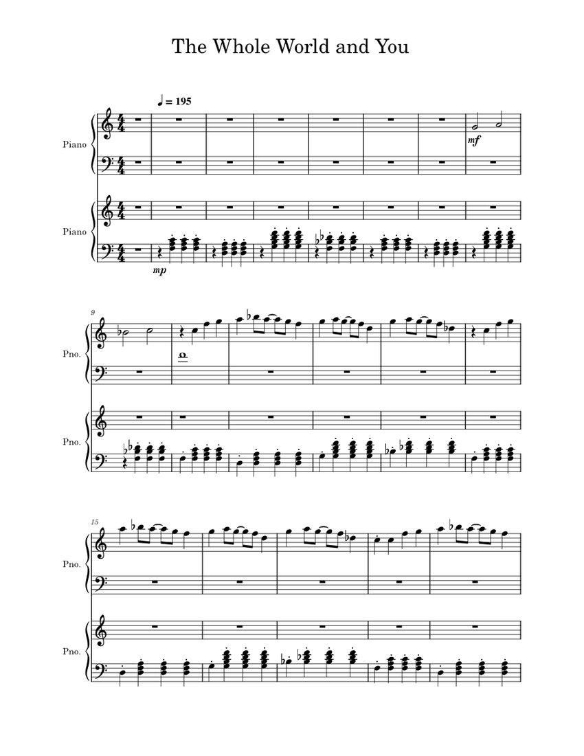 The whole world and you – Tally Hall The Whole World and You Sheet ...