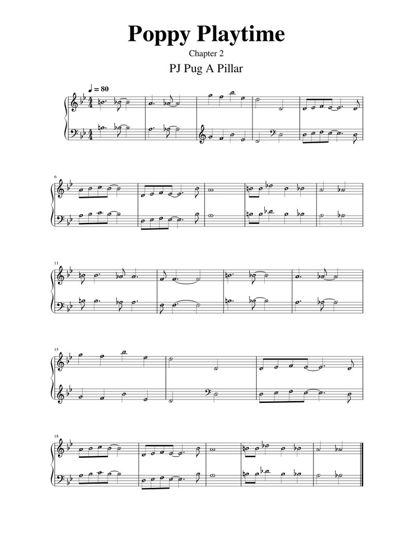 Poppy Playtime - PJ Pug A Pillar – Piano X Theme Poppy Playtime - PJ ...