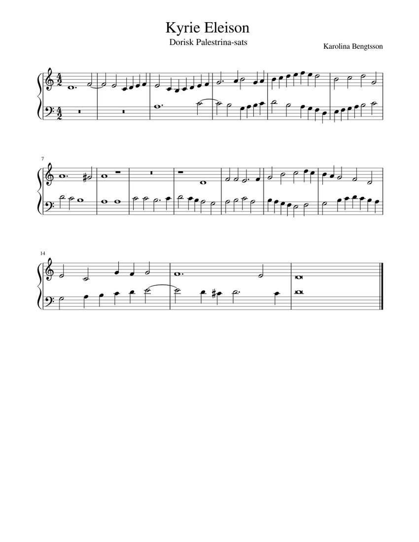 Kyrie Eleison Sheet music for Piano (Solo) Easy | Musescore.com