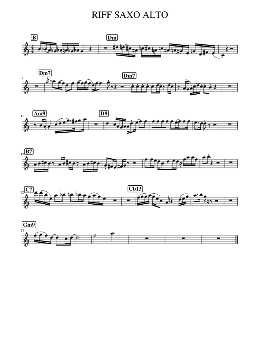 RIFF SAXO Sheet music for Saxophone alto (Solo) | Musescore.com