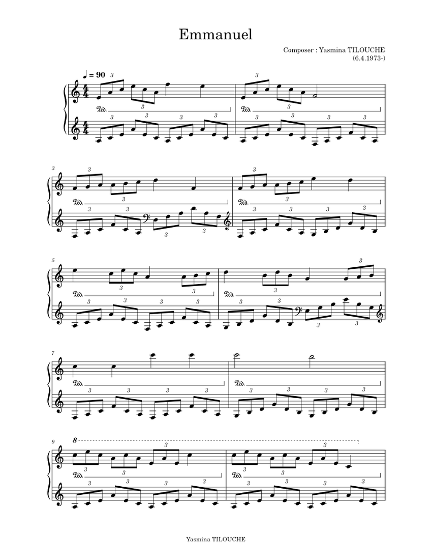 Emmanuel Sheet Music for Piano (Solo) | MuseScore.com
