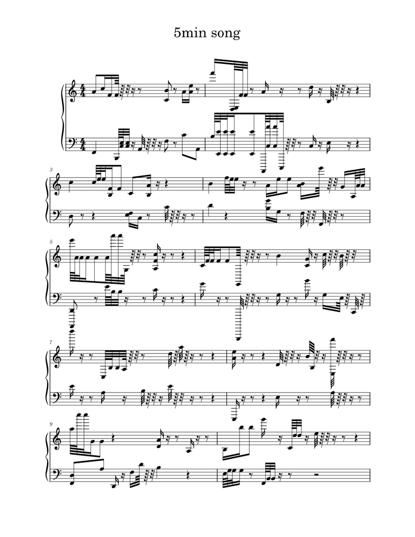 5 min song (2) Sheet music for Piano (Solo) | Musescore.com