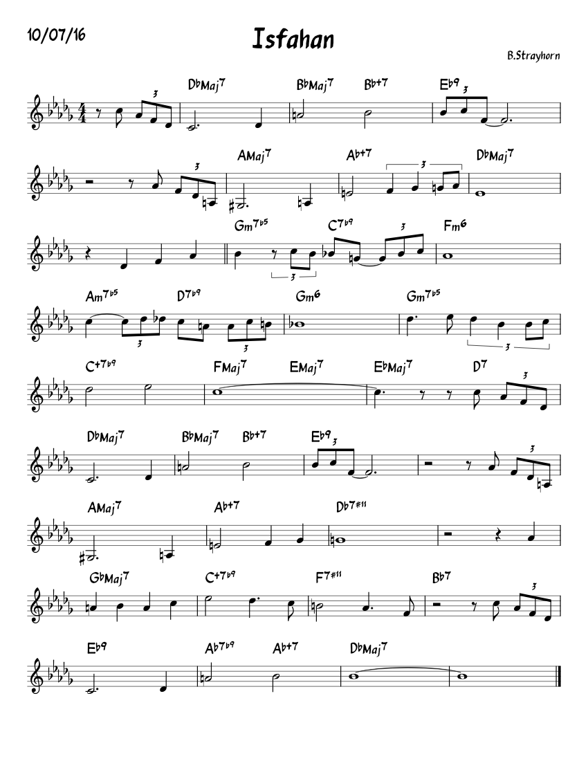 Isfahan – Billy Strayhorn Sheet Music with Chords for Piano (Solo) easy ...