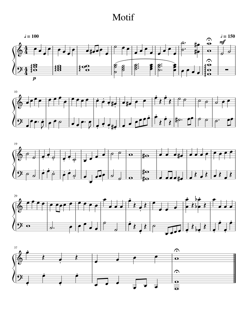 Motif Sheet music for Piano (Solo) Easy | Musescore.com