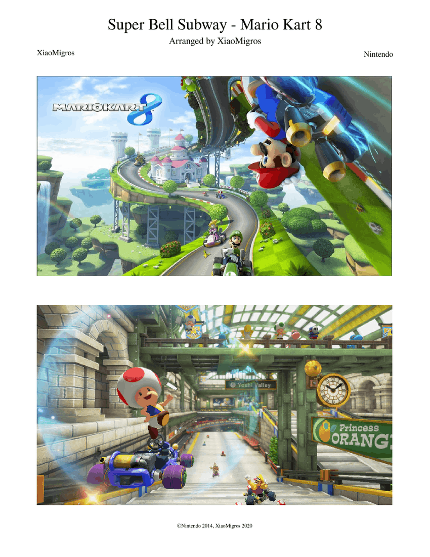 Super Bell Subway - Mario Kart 8 Sheet music for Accordion, Organ ...
