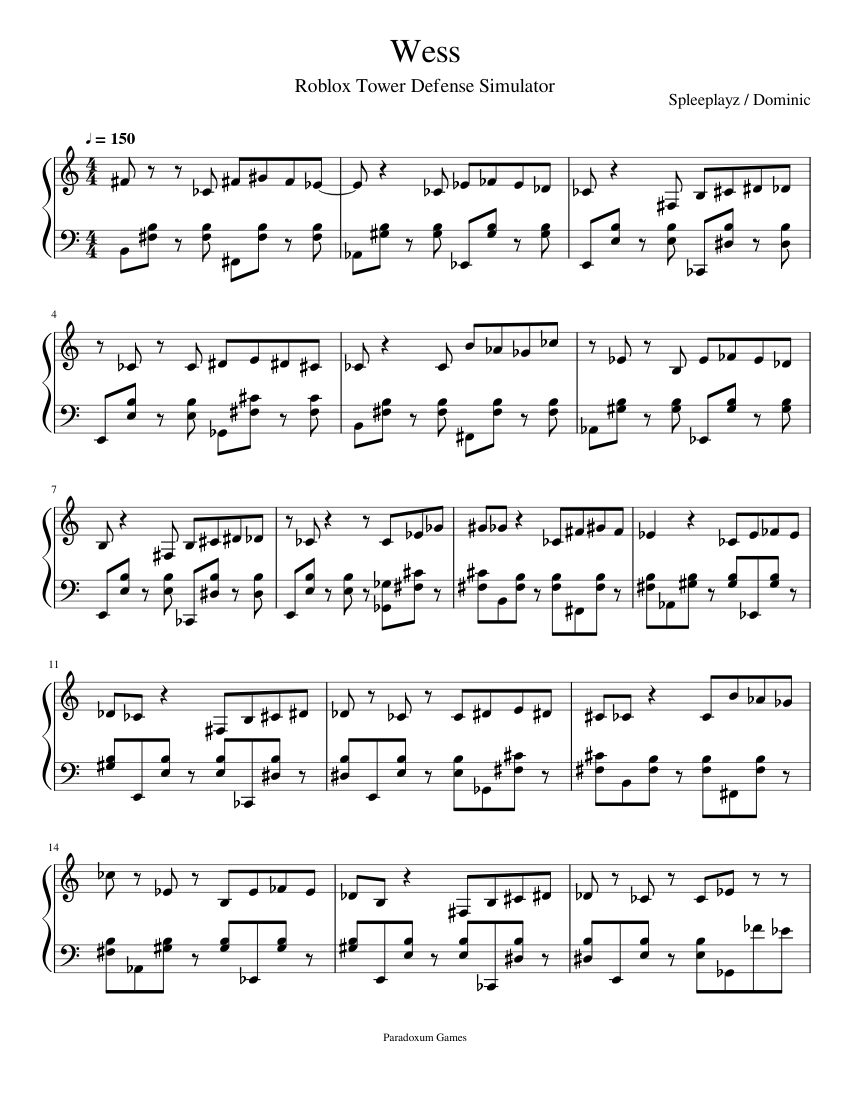 Wess Sheet music for Piano (Solo) | Musescore.com