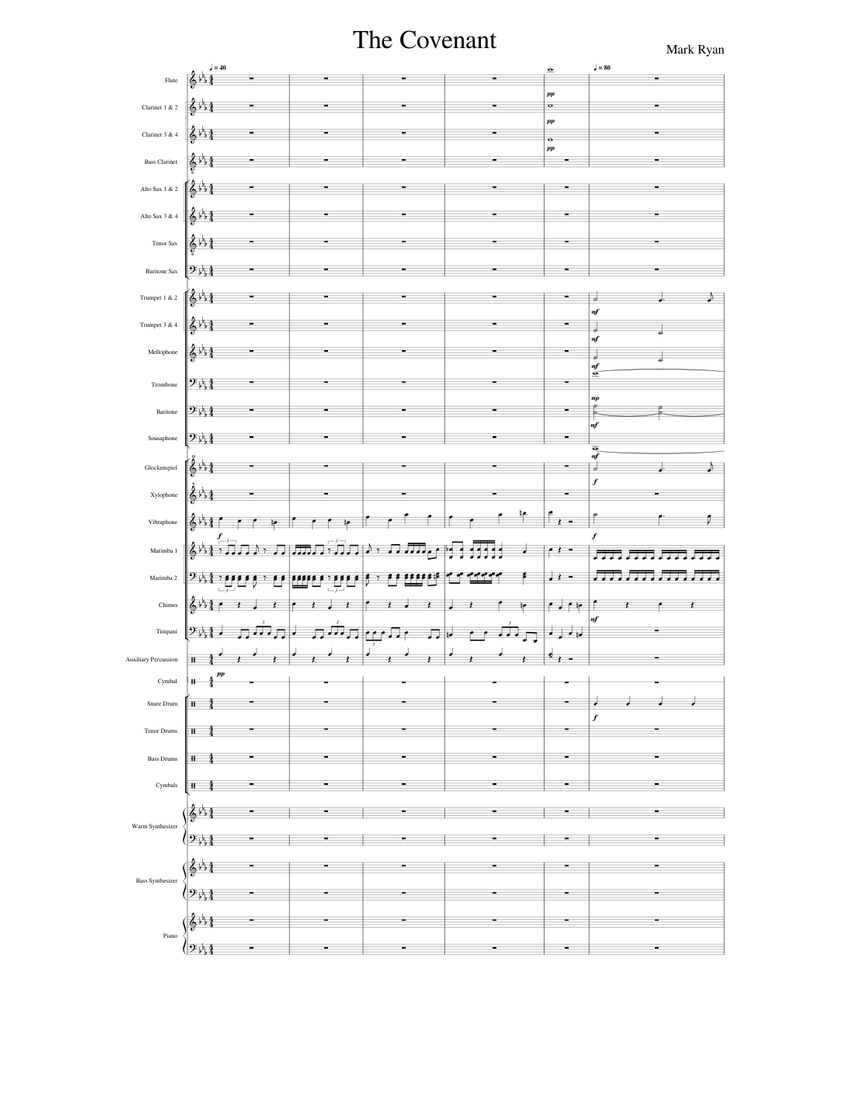 The Covenant Sheet Music for Piano, Trombone, Tuba, Flute & more ...