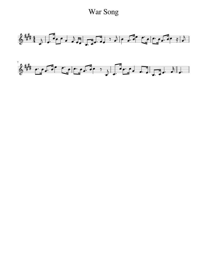 War Song Sheet music for Piano (Solo) Easy | Musescore.com