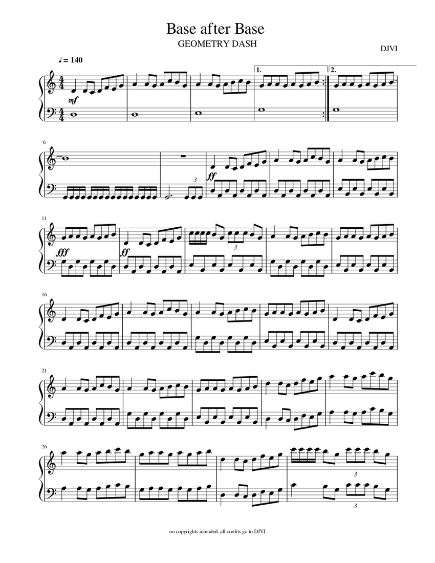 Base after Base Sheet Music for Piano (Solo) | MuseScore.com