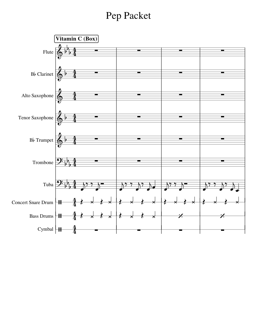 Pep Packet Sheet music for Trombone, Tuba, Flute, Clarinet in b-flat ...