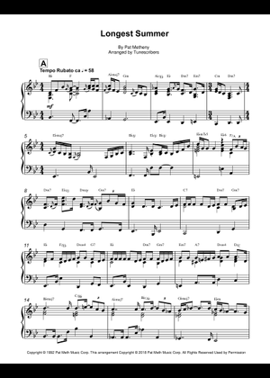 Play Official version of The Longest Summer Sheet Music by Pat Metheny ...