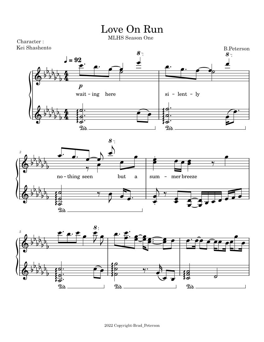 MLHS | Love On Run Sheet music for Piano (Solo) | Musescore.com