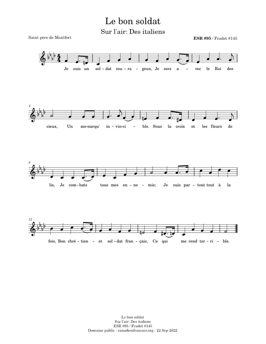 145-Le bon soldat Sheet music for Piano (Solo) Easy | Musescore.com