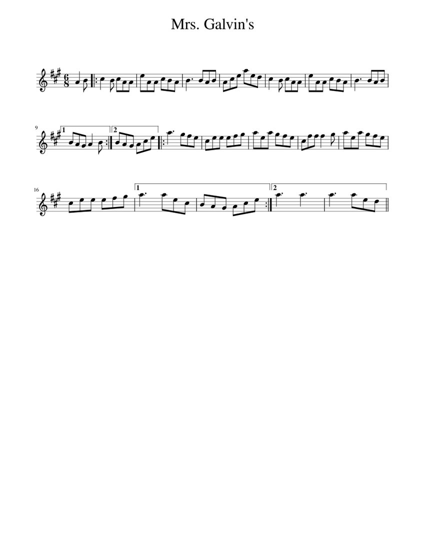 Mrs. Galvin's Sheet Music for Piano (Solo) Easy | MuseScore.com