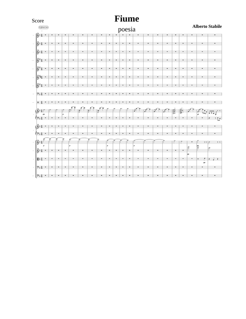 Fiume by Alberto Stabile Sheet music for Piano, Flute, Oboe, Timpani ...