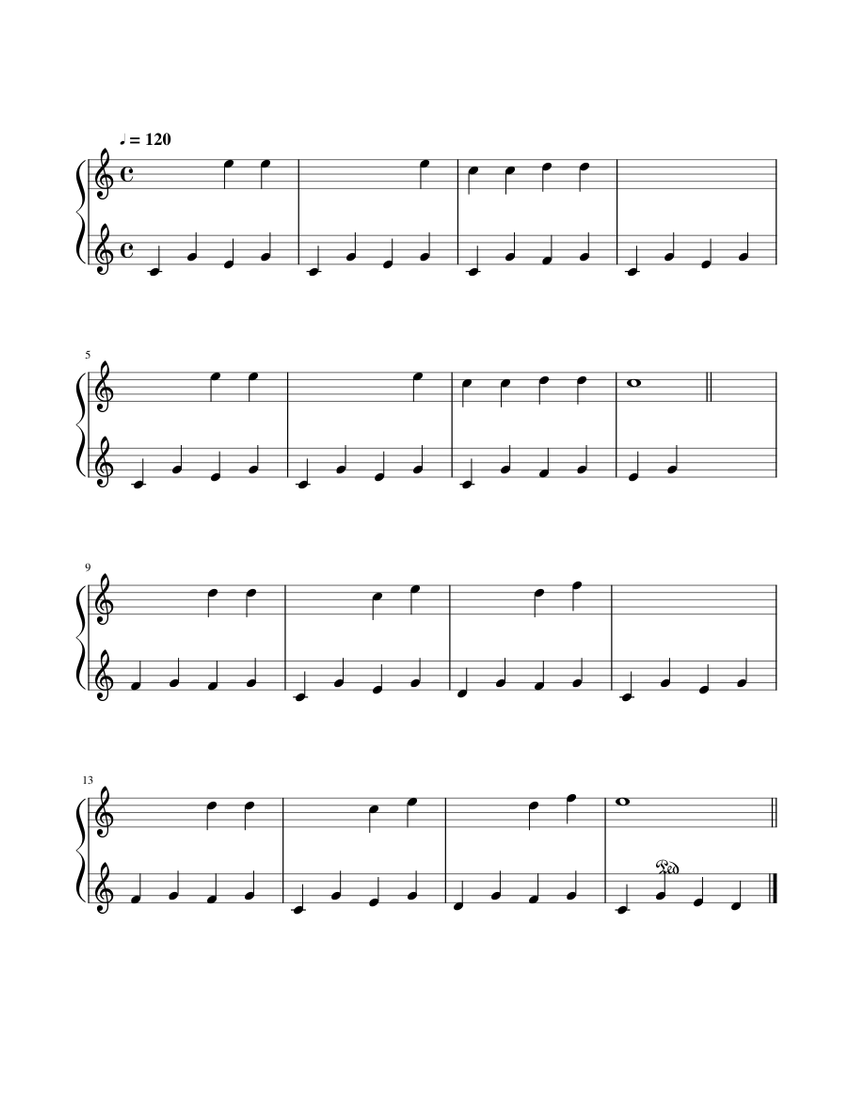 5. French Children`s Song Sheet Music for Piano (Solo) Easy | MuseScore.com